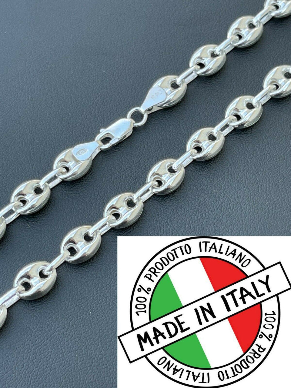 925 Sterling Silver 8mm Puffed Gucci Mariner Link Chain Necklace ...