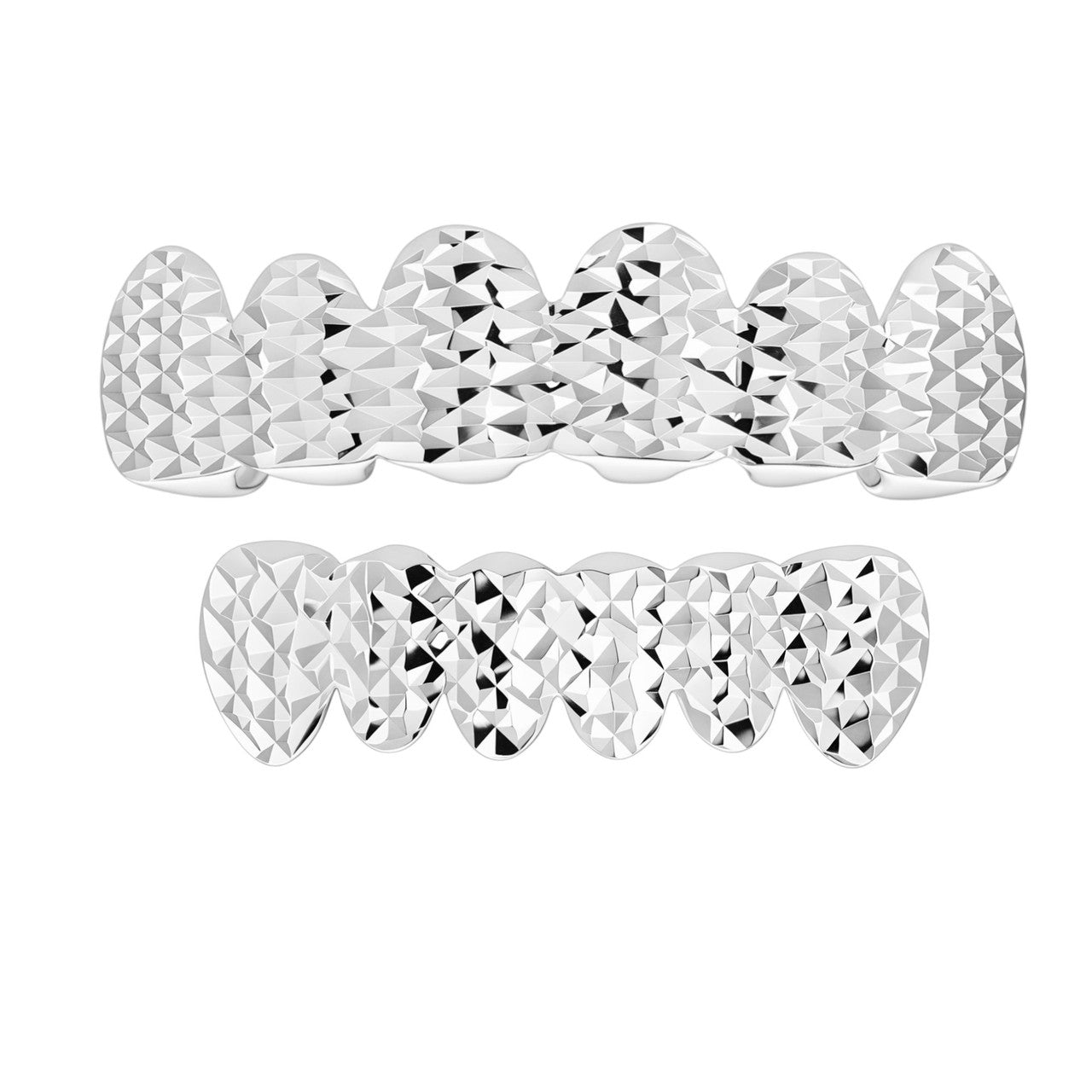 REAL Solid 925 Sterling Silver Diamond Cut Grillz Teeth Fronts Slugs ...