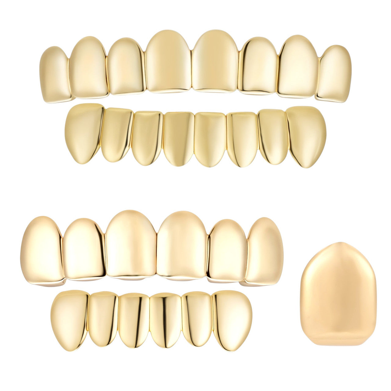 Real 925 Sterling Silver Gold Finish GRILLZ - Hip Hop Grills 6 8 Or ...