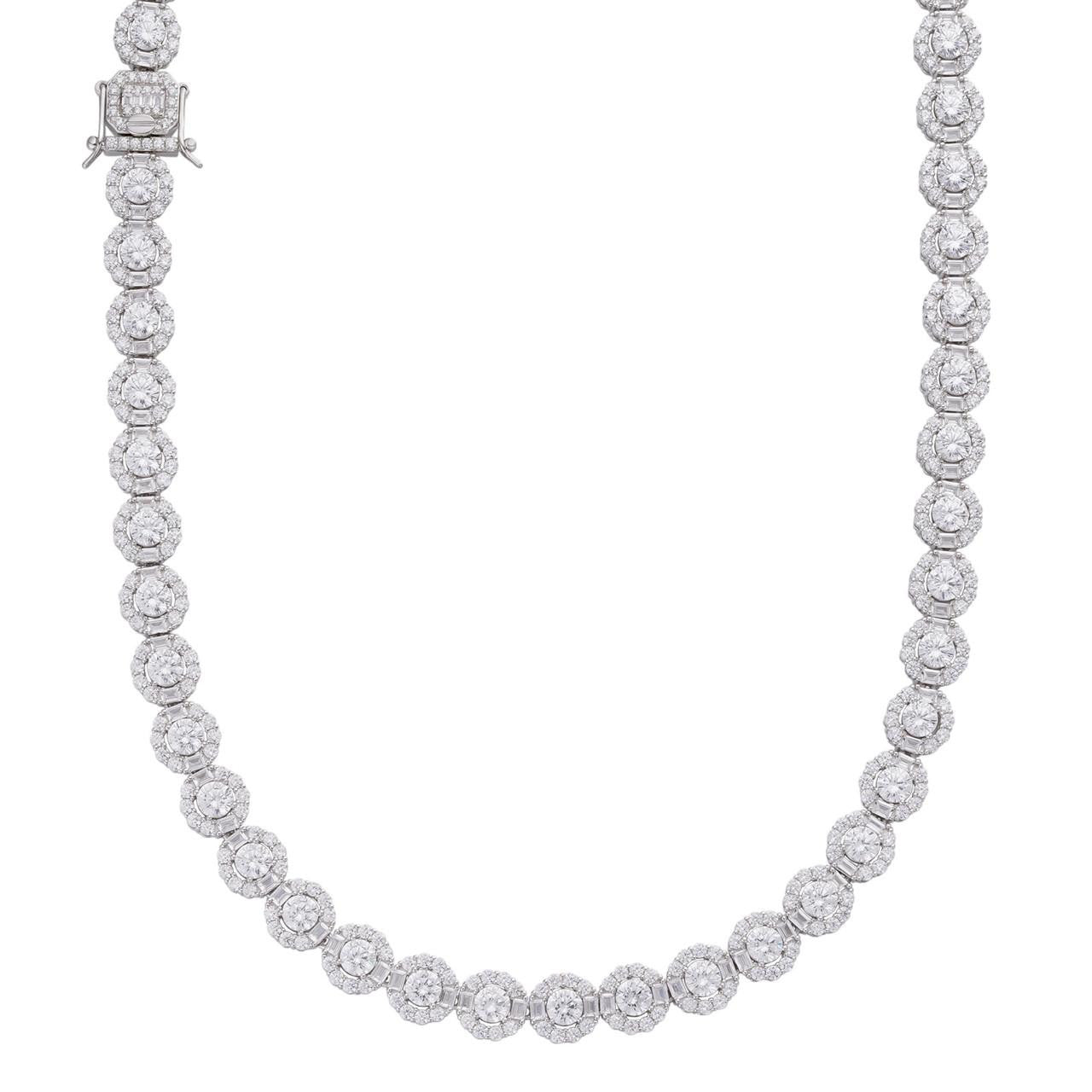 Men's Ladies 10mm Tennis Chain Real Solid 925 Silver Iced Flooded Out ...