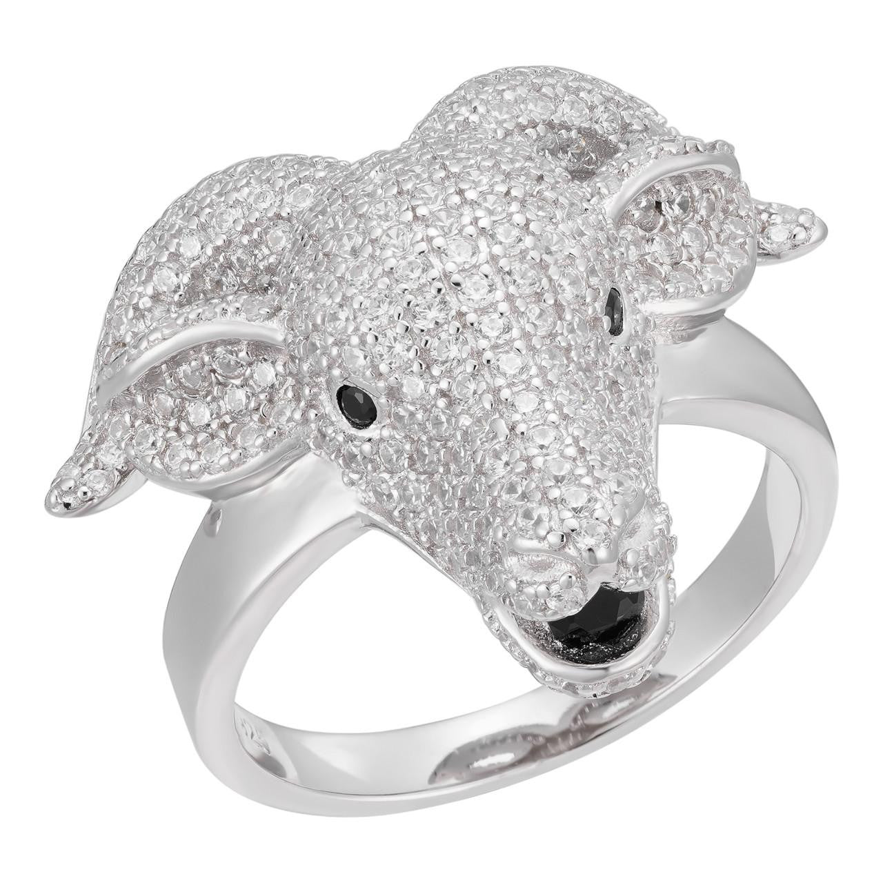 Real Solid 925 Sterling Silver Custom GOAT Ring Diamond Iced Animal ...
