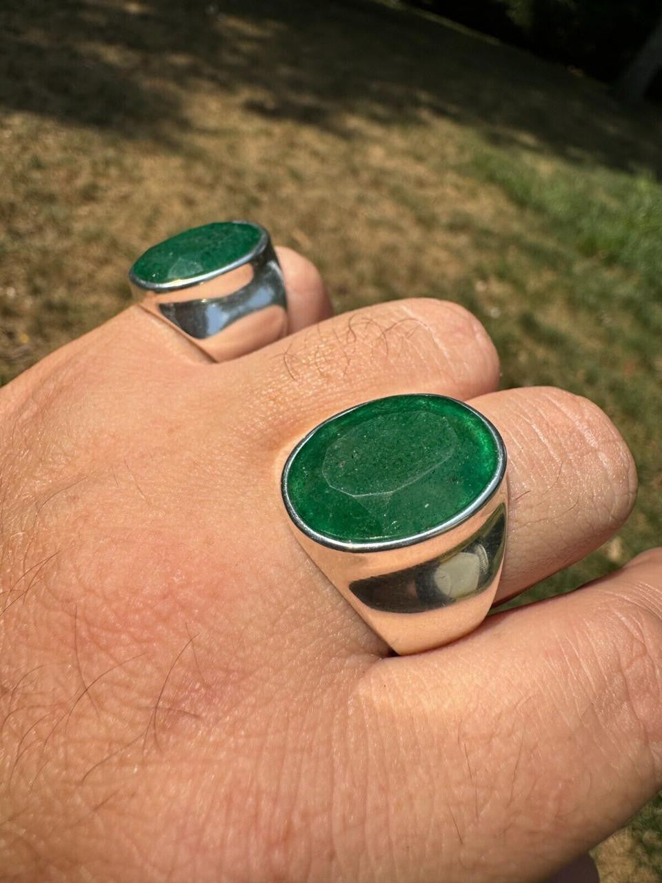 Hollywood Swag Ring - 925 Silver Large Emerald Ring – Harlembling