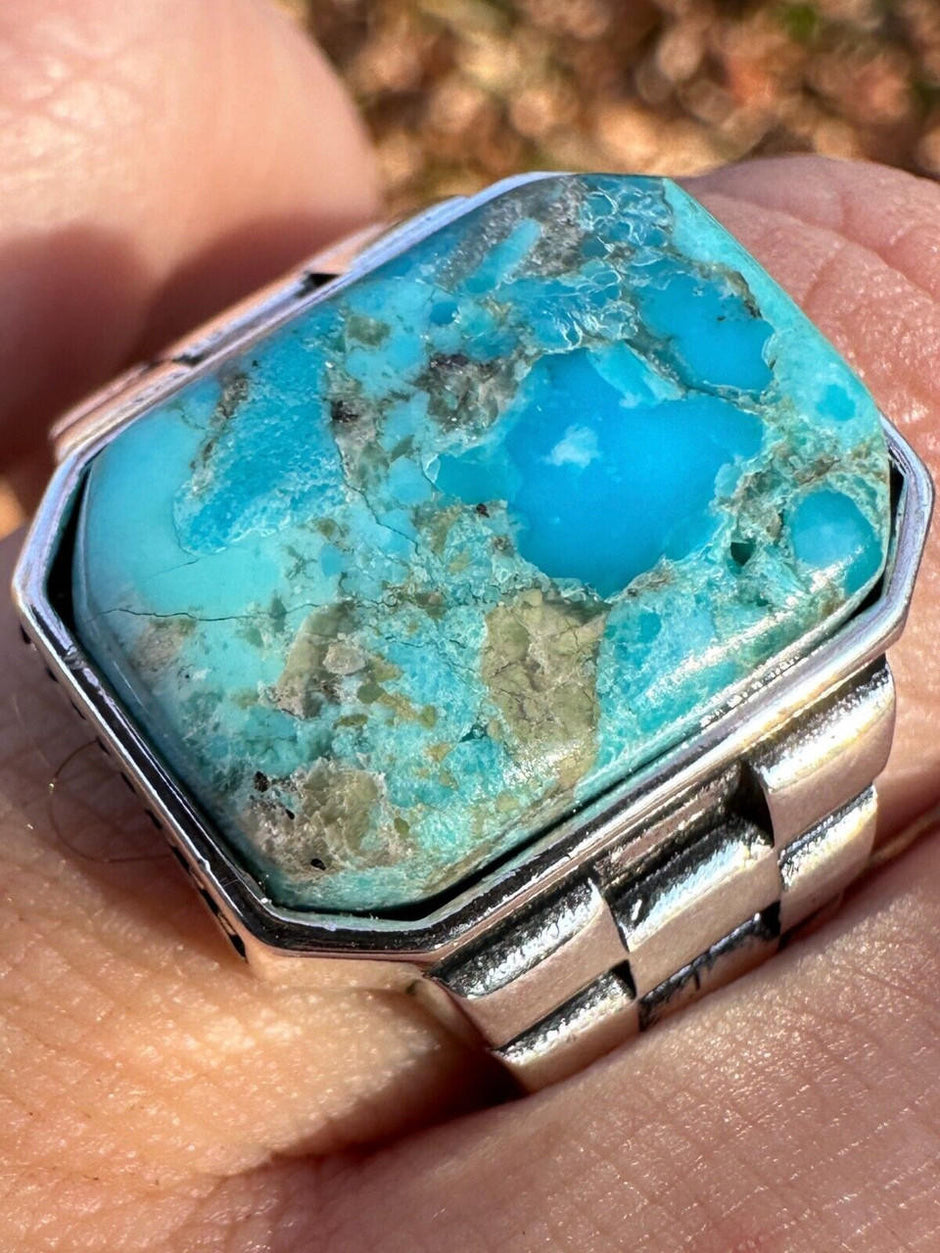 Mens Turquoise Rings | HarlemBling 925 Silver Rings – Harlembling