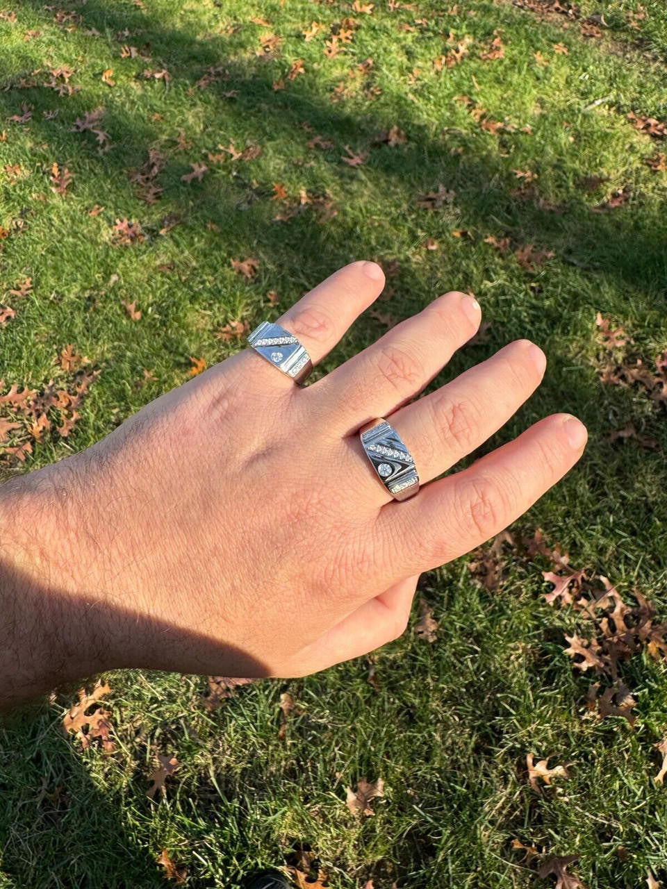 Mens Solid 925 Sterling Silver Iced Out Moissanite Ring - Sizes 6-13 ...