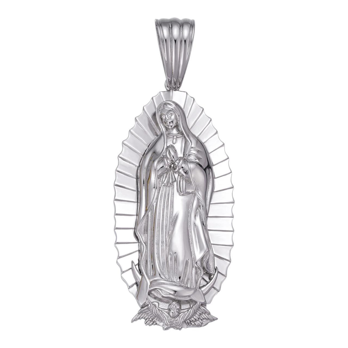 Men's Real 925 Sterling Silver - Virgin Mary Guadalupe Necklace Senora ...