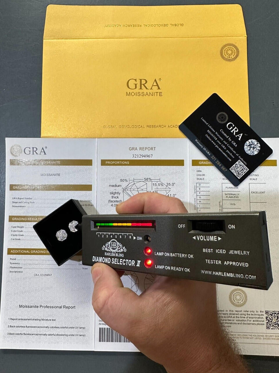 Moissanite 3D Iced 925 Silver Screwback Earrings 10mm Baguette Iced ...