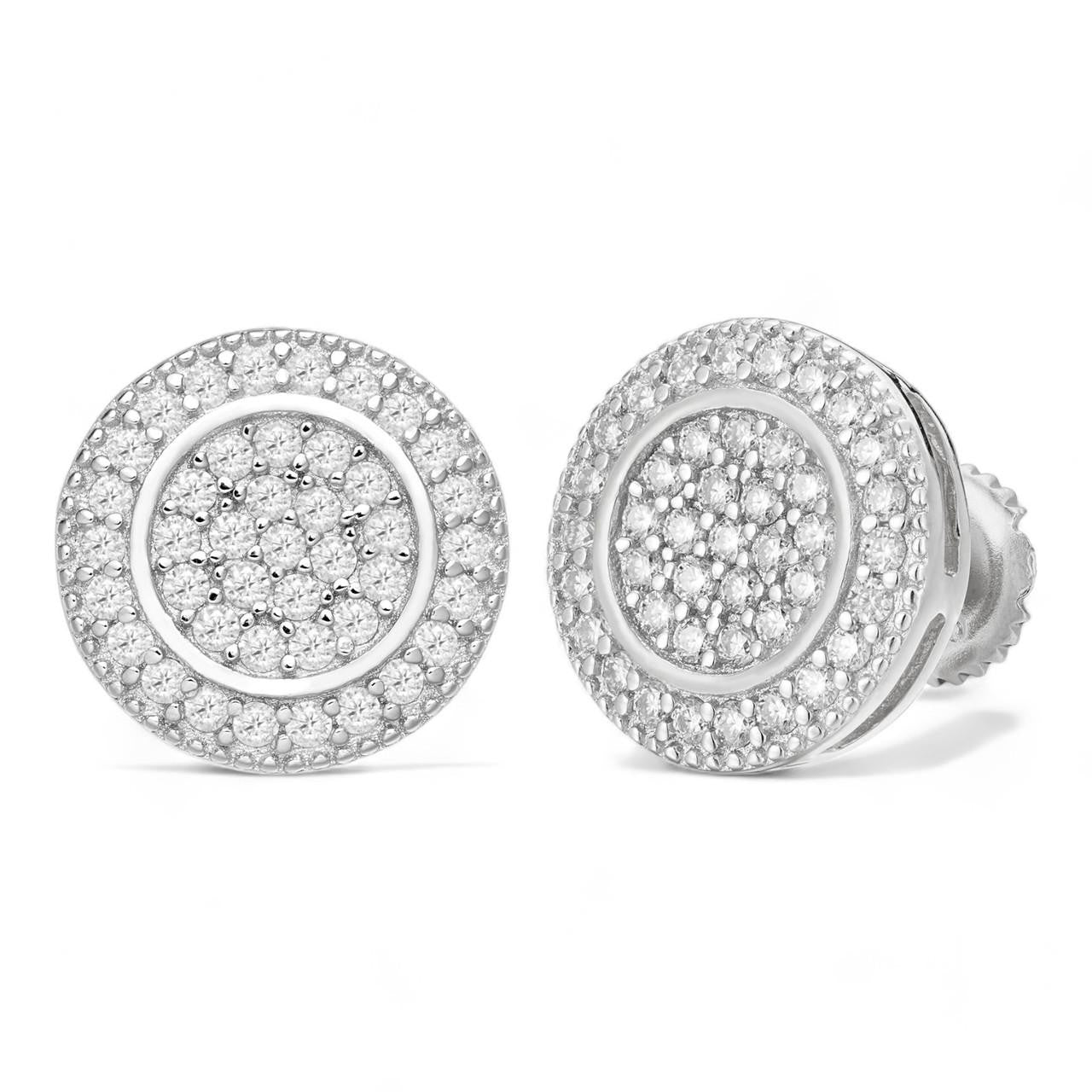 Round Classic Iced Out Mens Moissanite Earrings – Harlembling