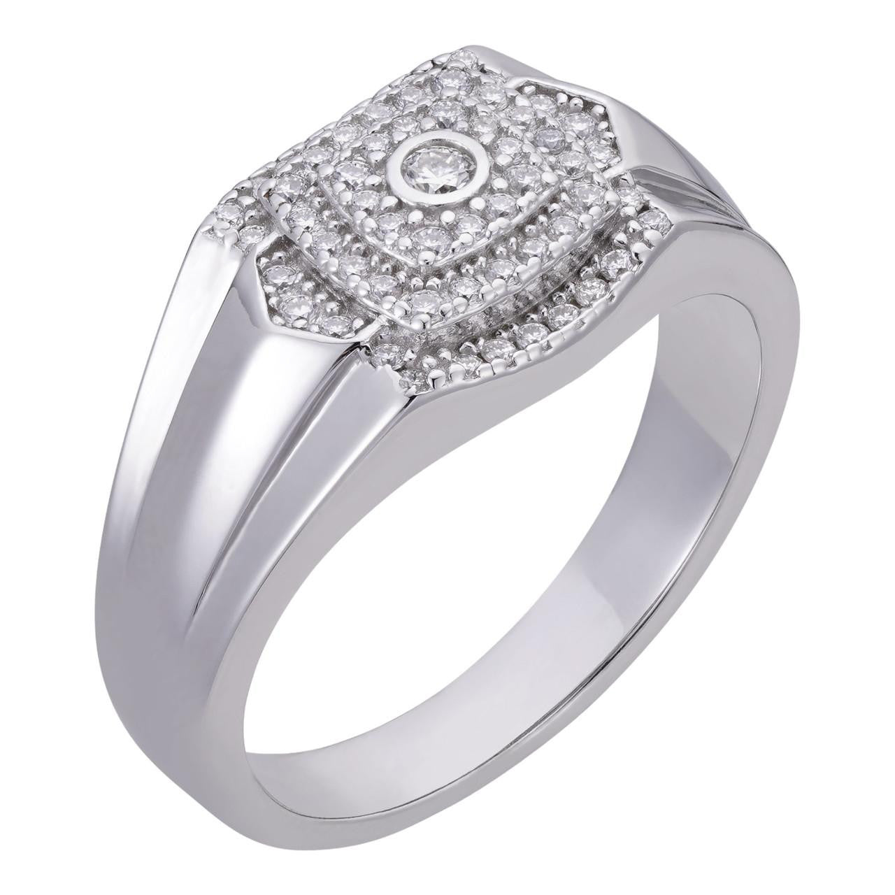 Real MOISSANITE Square Pinky Ring 925 Silver Hip Hop Iced Pass Diamond ...