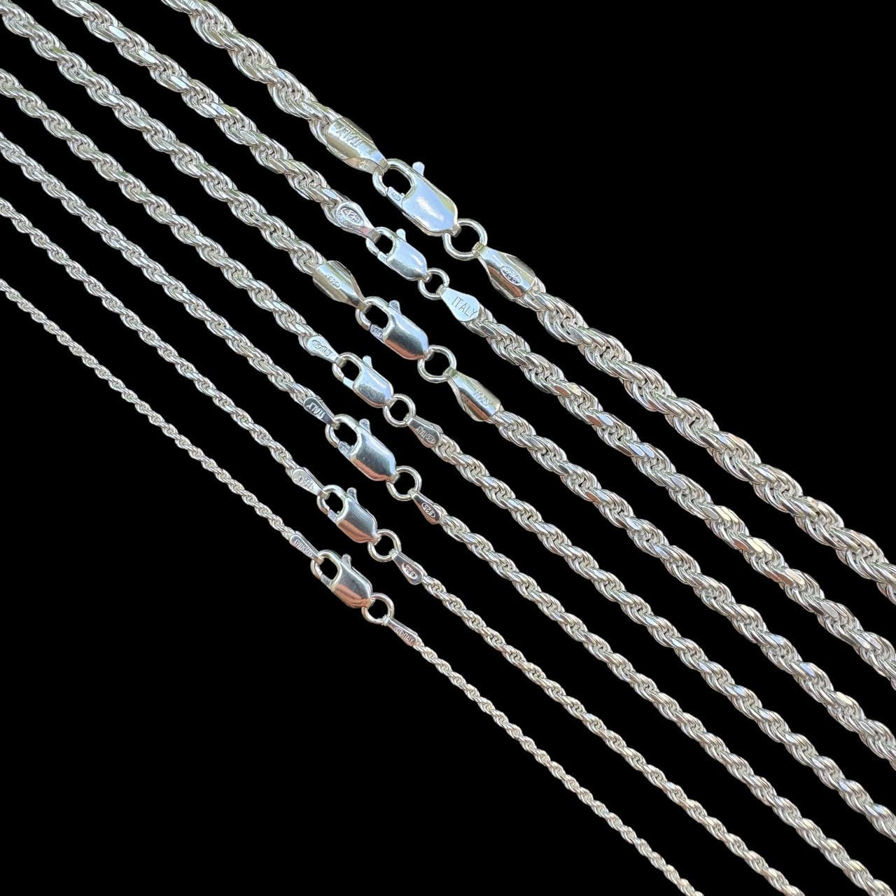 Women's & Men's 925 Silver Rope Chain | Harlem Bling – Harlembling
