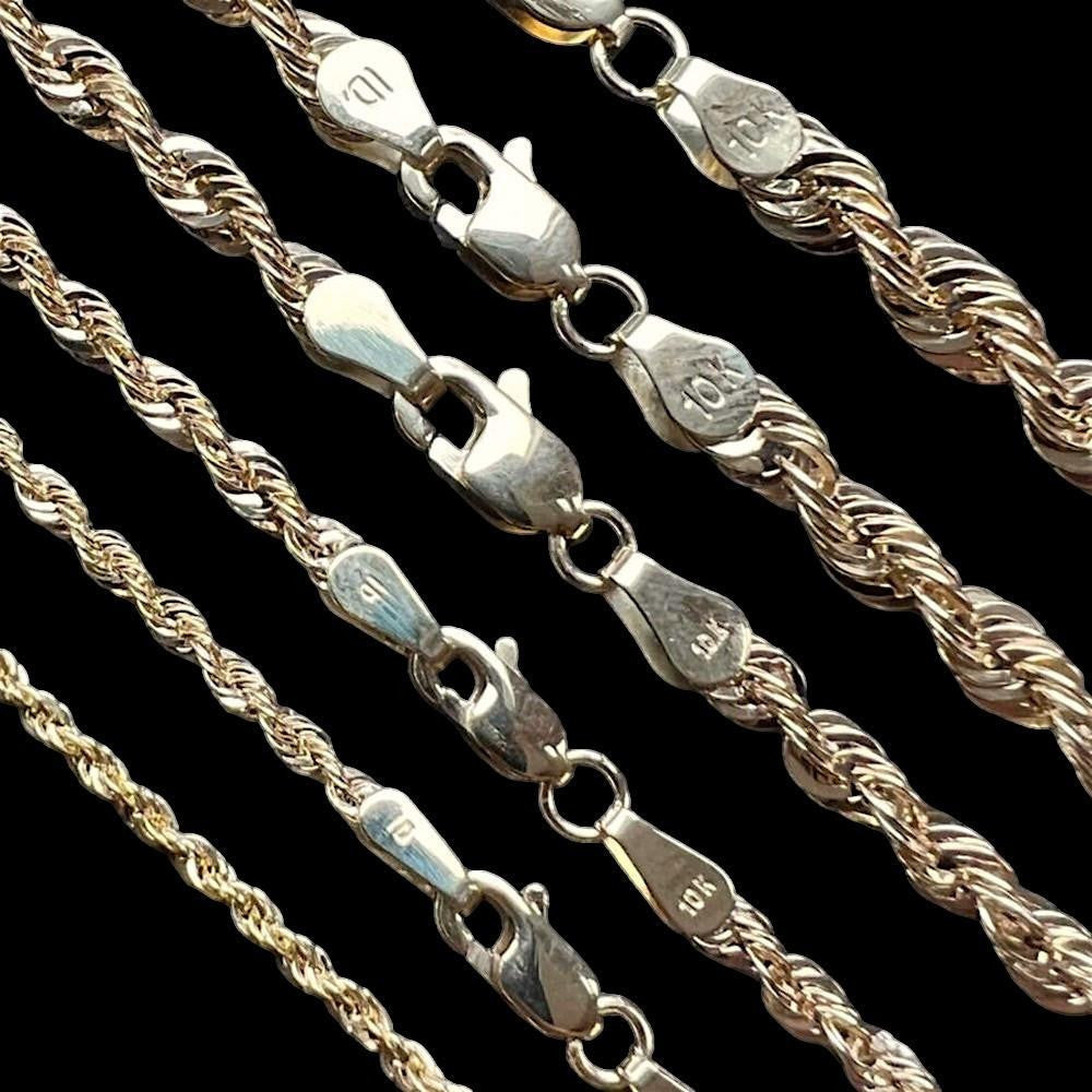 Men's or women's 10k gold rope chains Real 10k yellow gold - semi ...