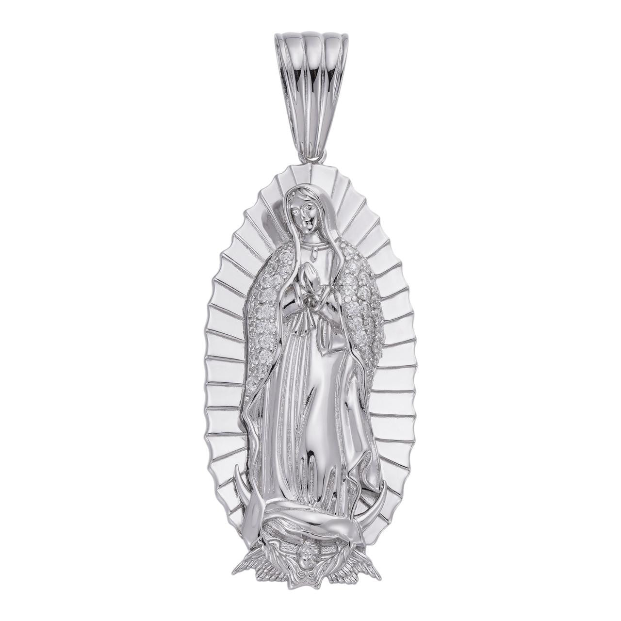 Men's Real 925 Sterling Silver - Virgin Mary Guadalupe Necklace Nuestra ...
