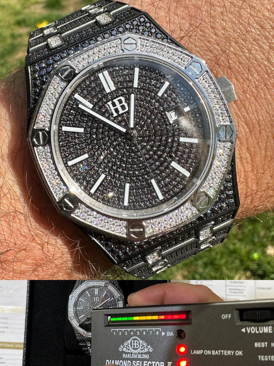LIMITED EDITION PANDA WATCH - Real Black & White MOISSANITE Mens Iced ...