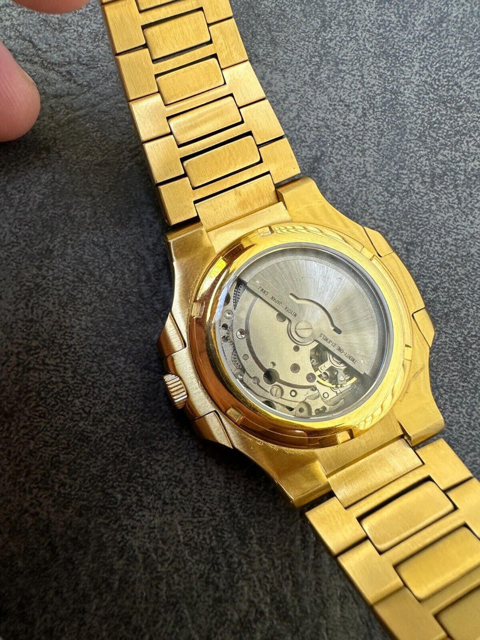 Real Mens Baguette 14k Gold Real MOISSANITE Watch Iced Automatic Movem ...