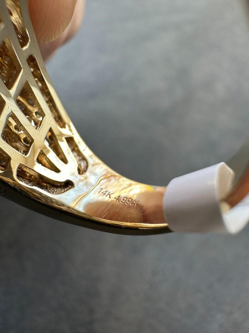 4.99ct Real Diamond Hip Hop Solid 14k Yellow Gold Iced Star Ring Size 7 ...