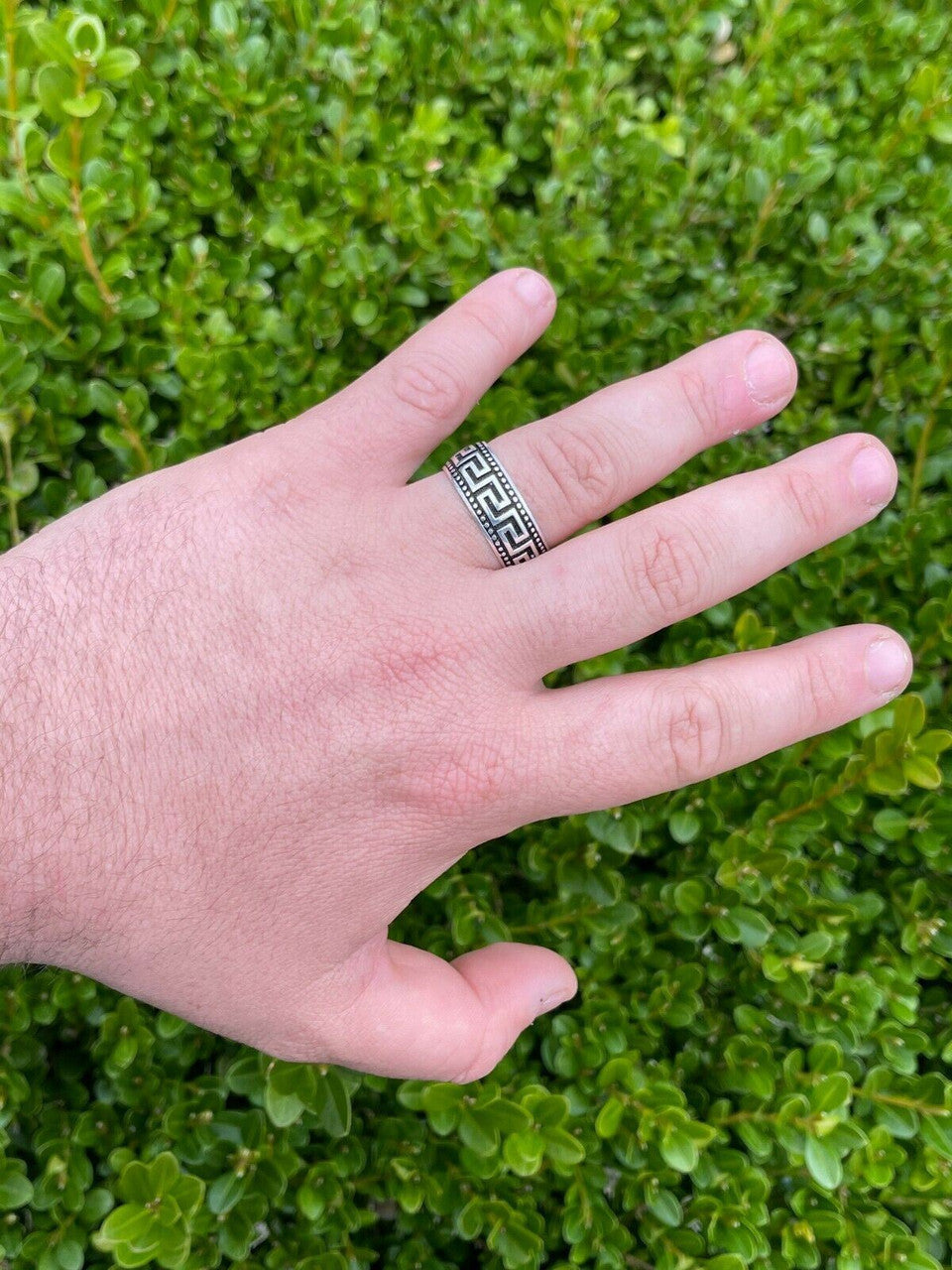 Mens Plain Ring Real 925 Sterling Silver & Black Oxidized Wedding Band ...