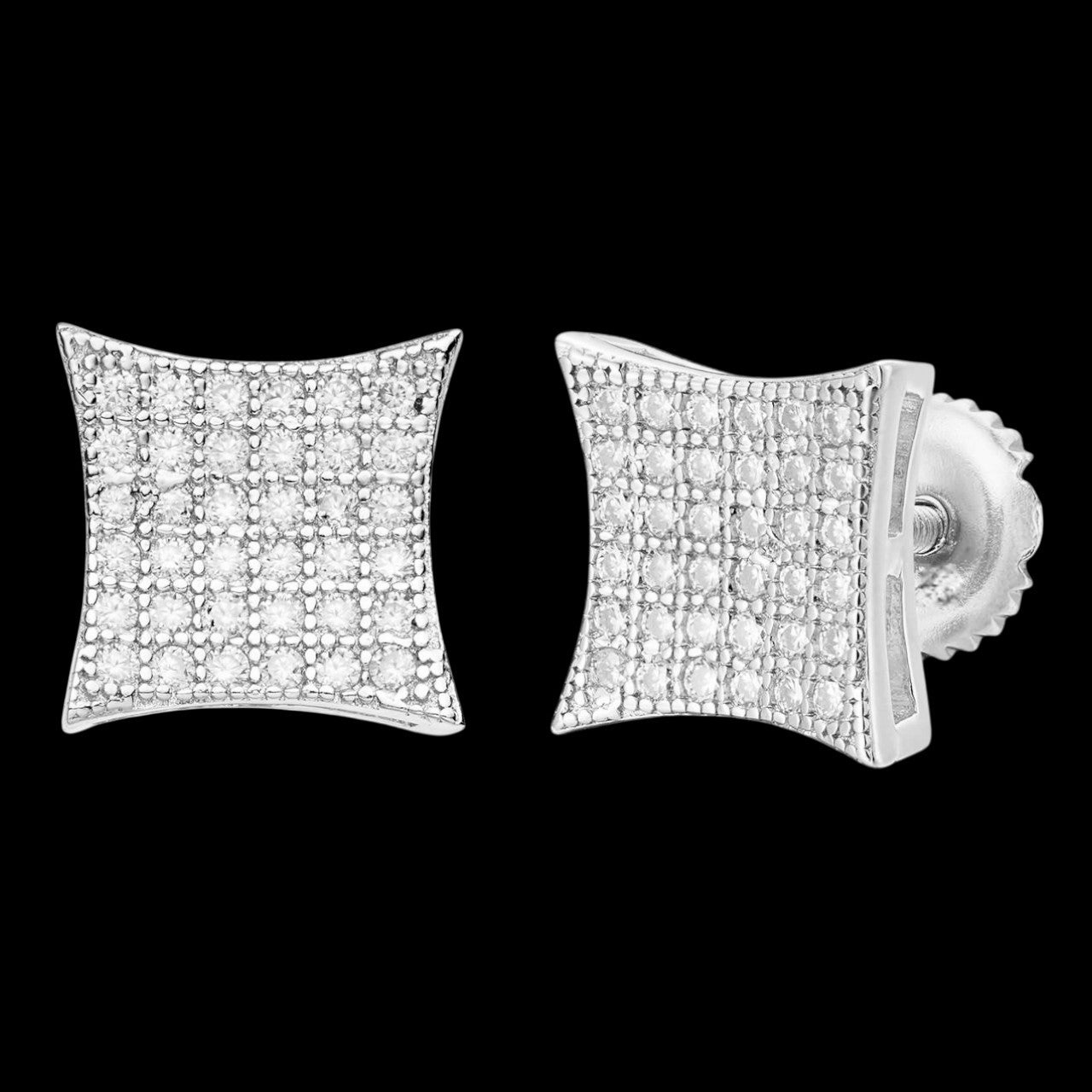 0.43ct VVS Real Diamond Men's Solid 14k White Gold Iced Hip Hop Kite E ...